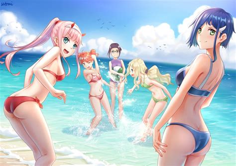 Zero Two Ichigo Kokoro Miku And Ikuno Darling In The Franxx Drawn