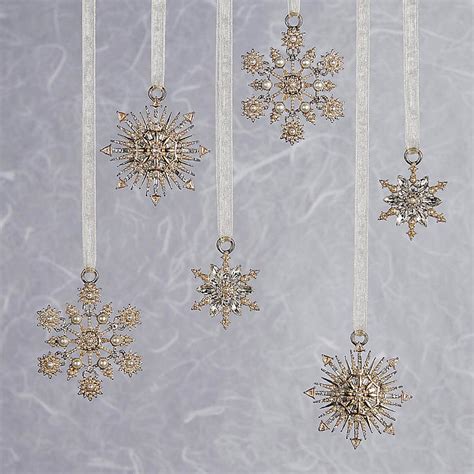 Gilded Treasures Snowflake Ornaments Set Of Six Frontgate