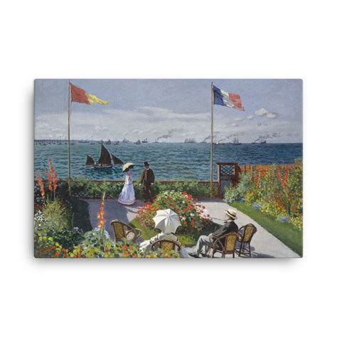 Garden At Sainte Adresse By Claude Monet 1867 Fine Art On Stretched