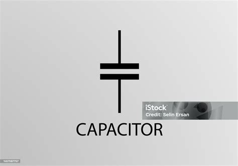 Simbol Kapasitor Desain Simbol Vektor Simbol Teknik Ilustrasi Stok