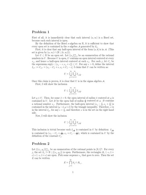 A1 Soln Pdf Measure Mathematics Infinity