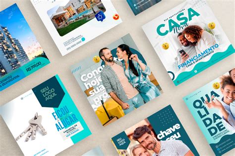 Pack Imobiliária Corretor 60 Posts editáveis no Canva