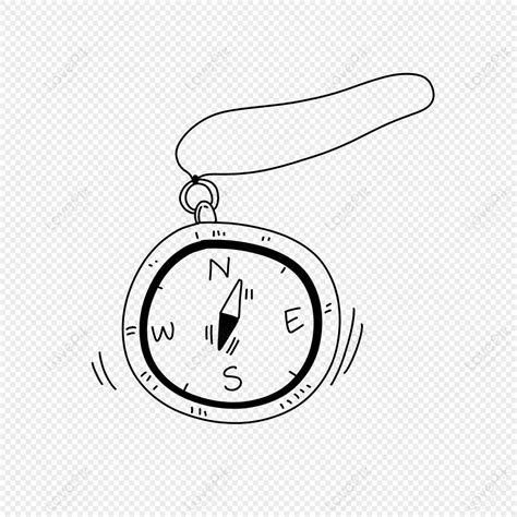 Compass Stick Figure Black And White Indicating Direction Compass