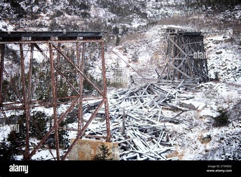 Skagway Alaska Derelict Bridge On The White Pass And Yukon Route WP Y