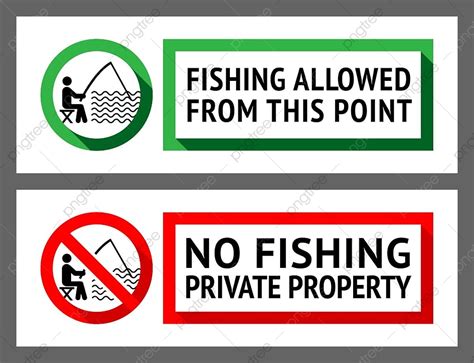 Sticker Set No Fishing Or Fishing Allowed Forbid Prohibited No PNG And Vector With