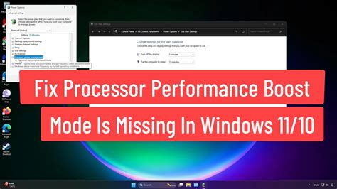 Fix Processor Performance Boost Mode Is Missing In Windows 1110 Youtube