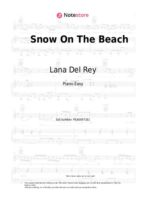 Snow On The Beach Piano Sheet Music Easy Taylor Swift Lana Del Rey In