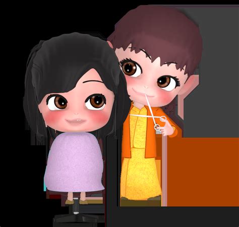 女の子の髪を切る美容師のイラスト いらすとmapめっけもん