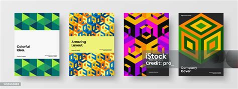 밝은 기하학적 육각형 광고지 템플릿 번들 격리된 회사 커버 벡터 디자인 레이아웃 구성 0명에 대한 스톡 벡터 아트 및 기타 이미지 0명 A4 용지 개념 Istock