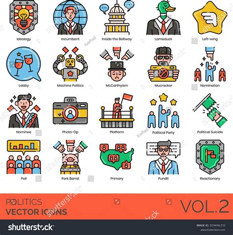Politics Icons Including Ideology Incumbent Inside Stock Vector Royalty Free 2234761733