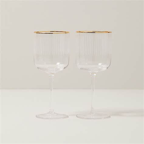 Gold Rim Wine Glass Set Of 2 Wine Glass Set Wine Glass Glass Set