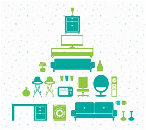 19 신선한 모델 디자인 가구 장식품 벡터 재료 Ai Uidownload