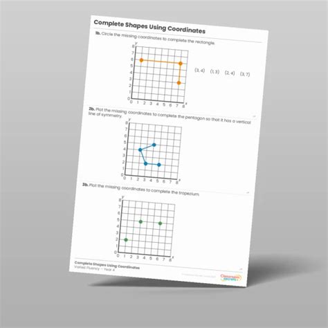 Year 4 Complete Shapes Using Coordinates Varied Fluency Resource Classroom Secrets