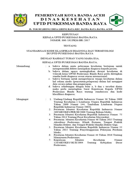 8411 Sk Standarisasi Dan Kode Klasifikasi Diagnosa Pdf