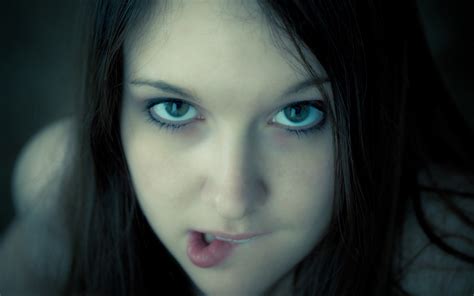 556534 1920x1080 Biting Lip Blue Hair Long Hair Artwork Drawing Black