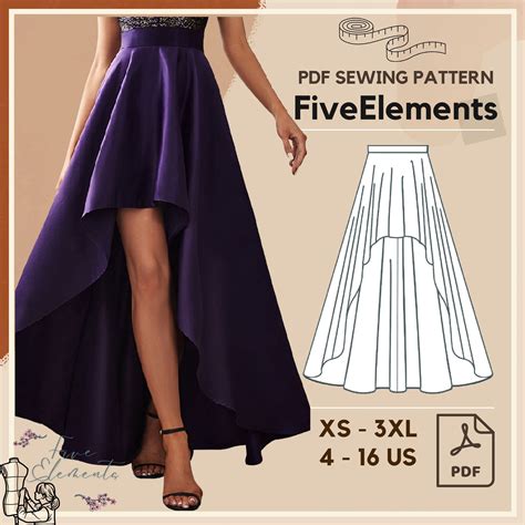 Ruffled High Waist Skirt Sewing Pattern Women Maxi Skirt Pdf Pattern Wedding Long Skirt Pattern
