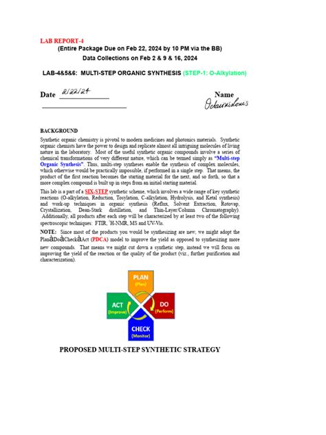 lab 4and5and6 multi step organic synthesis step i 1 docx pdf organic