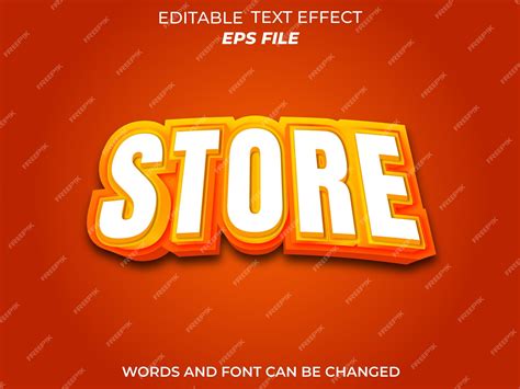 Premium Vector Store Text Effect Font Editable Typography 3d Text