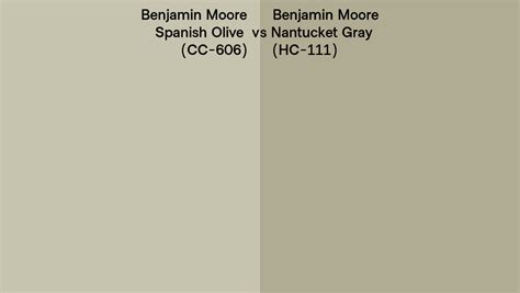 Benjamin Moore Spanish Olive Vs Nantucket Gray Side By Side Comparison