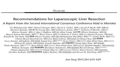 Laparoscopic Liver Resection What To Do And Not Do Pr Daniel