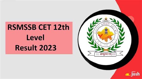 rsmssb cet 12th level result 2023 download rajasthan 10 2 marks