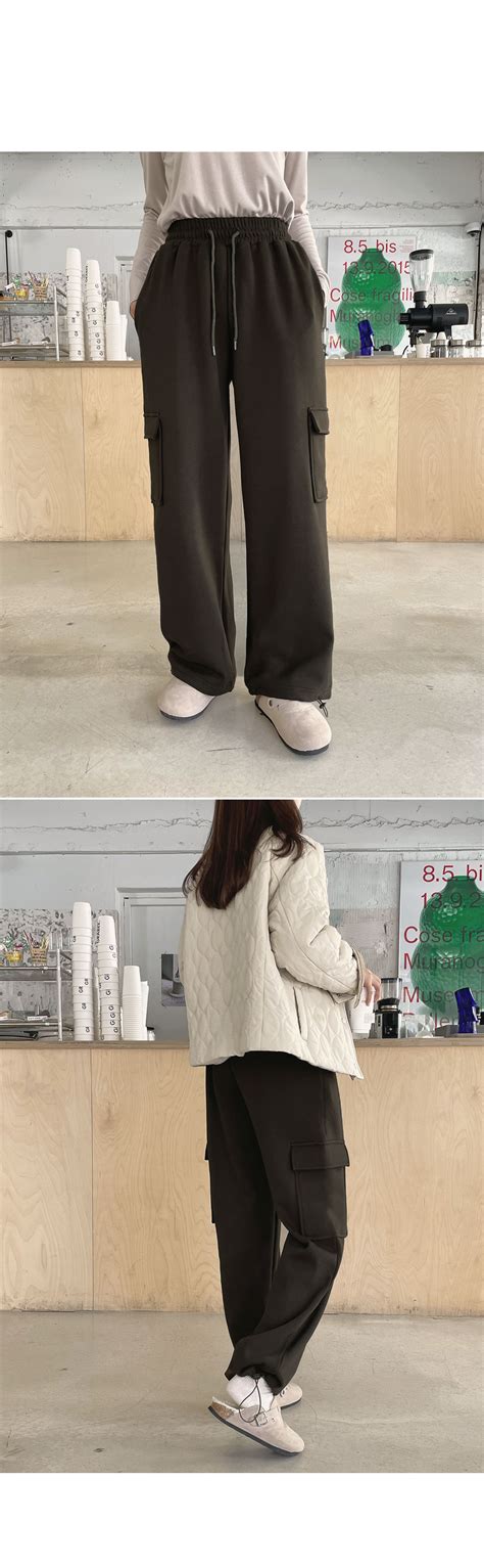 고고싱 후끈🔥융기모겨울바지 퍼안감 카고 투웨이 트레이닝pt 기모조거와이드허리밴딩팬츠바지