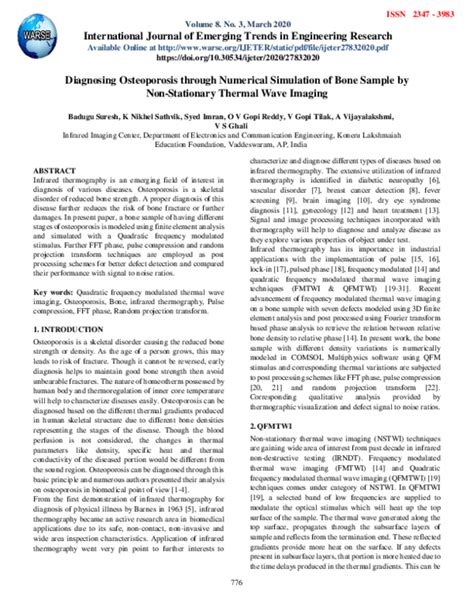 Pdf Diagnosing Osteoporosis Through Numerical Simulation Of Bone Sample By Non Stationary