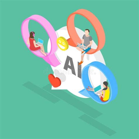 3d Isometric Flat Vector Illustration Of Ai Chat Bot Stock Vector Illustration Of Open