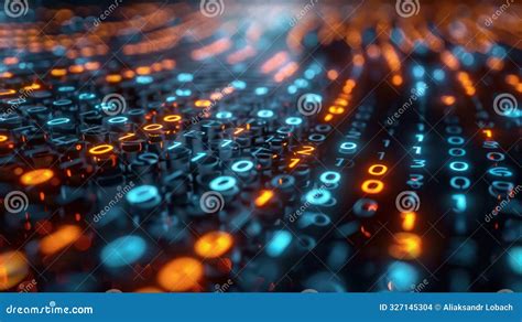 Background With Streaming Binary Code Digital Binary Data And A Matrix