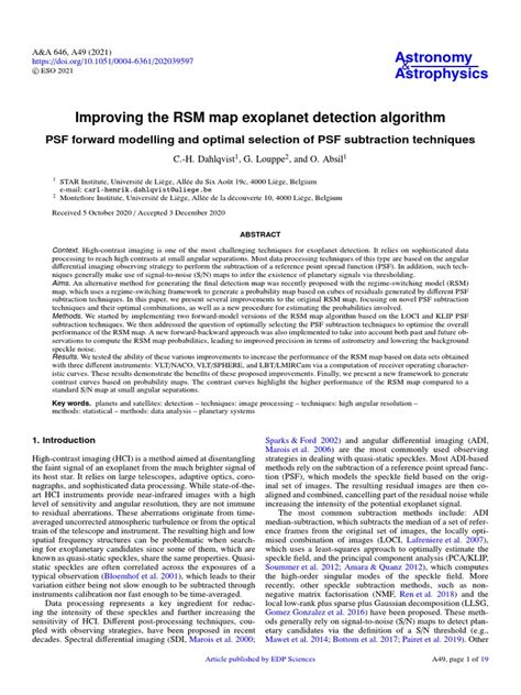 Improving The Rsm Map Exoplanet Detection Algorithm Psf Forward Modelling And Optimal Selection