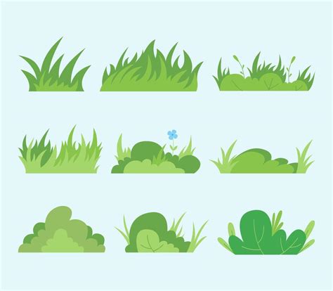 Set Of Flat Grass Illustration Collection 49730606 Vector Art At Vecteezy