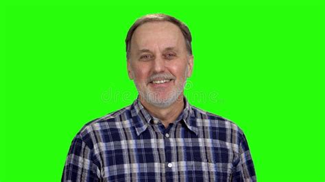 Portrait Of A Smiling Caucasian Aged Senior Man Stock Footage Video