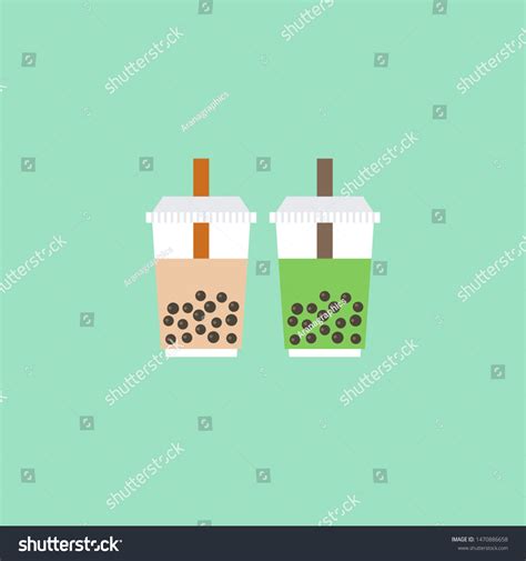 Bubble Tea Pearl Milk Tea Vector เวกเตอร์สต็อก ปลอดค่าลิขสิทธิ์