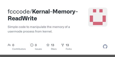 Github Fcccodekernal Memory Readwrite Simple Code To Manipulate The