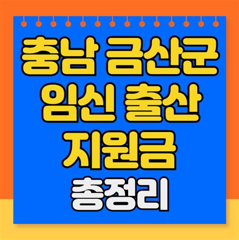 충남 금산군 출산 지원금 출산 장려금 산후조리비 지원 첫만남 이용권 축하용품 총정리