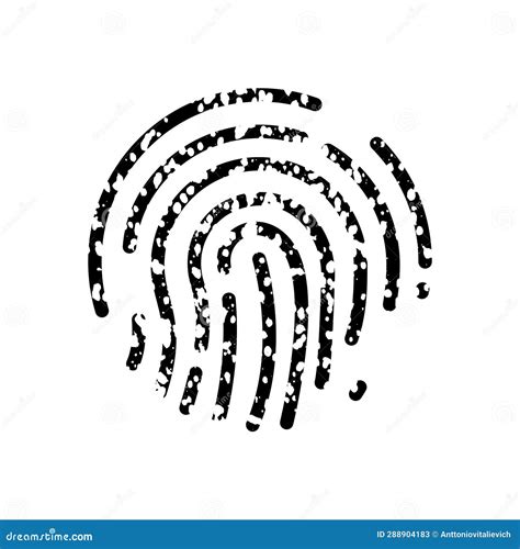 Fingerprint Silhouette Icon Biometric Identification Sign Scan