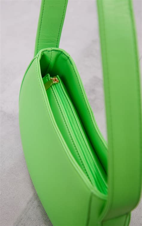 Sac à Main Incurvé En Similicuir Vert Citron Prettylittlething Fr