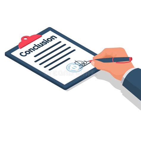 Businessman Writes Conclusion Stock Vector Illustration Of Page
