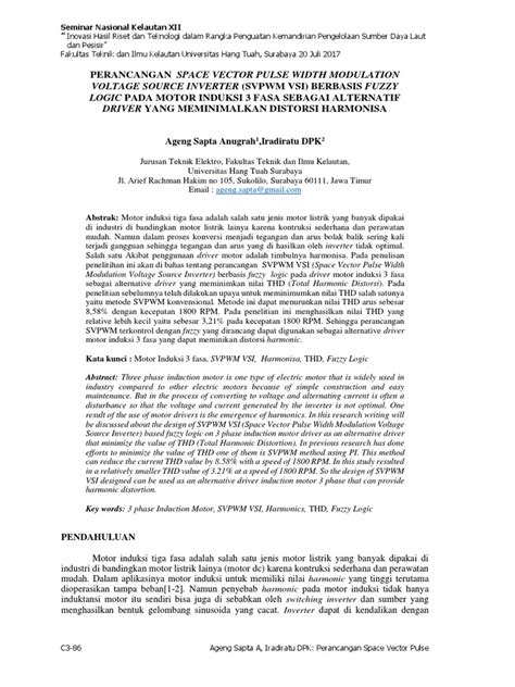 Perancangan Space Vector Pulse Width Modulation Voltage Source Inverter