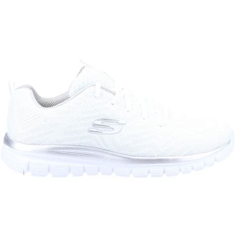 Skechers Graceful Get Connected Whitesilver Womens Lace Up