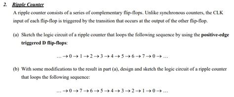 Solved Ripple Counter A Ripple Counter Consists Of A Series Chegg