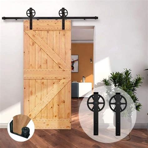 6 6FT 201CM Rail Porte Coulissante Industriel Quincailleri Kit De