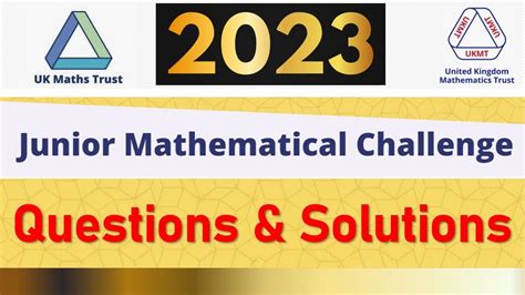 UK Junior Mathematical Challenge Questions Solutions UKMT 2023