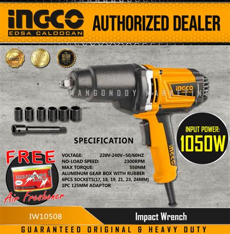 INGCO Impact Wrench 1050w (IW10508) with FREE Mountain Pine Scents ...