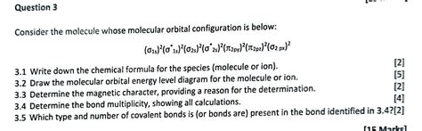 Question 3consider The Molecule Whose Molecular