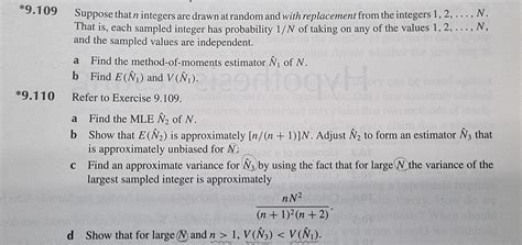 9109 Suppose That N Integers Are Drawn At Random And