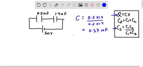 Video Solution A 050 μf And A 14 μf Capacitor C1 And C2