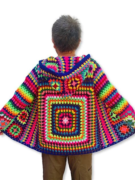 Mens Crochet Sweater Mens Crochet Jacket Winter Jacket Etsy