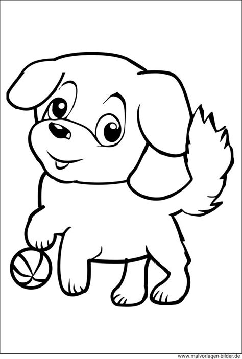 Hund Spielt Mit Seinem Ball Malvorlage