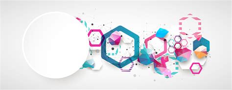 Hexagonal Geometric Array Abstract Background Science And Connection Vector Concept Stock